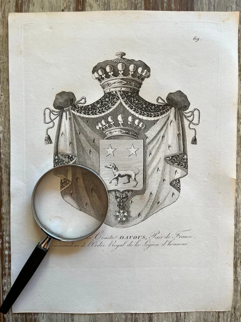 BLASON ARMOIRIE Héraldique : Pierre, Louis, Comte D'Avous, Pair de ...