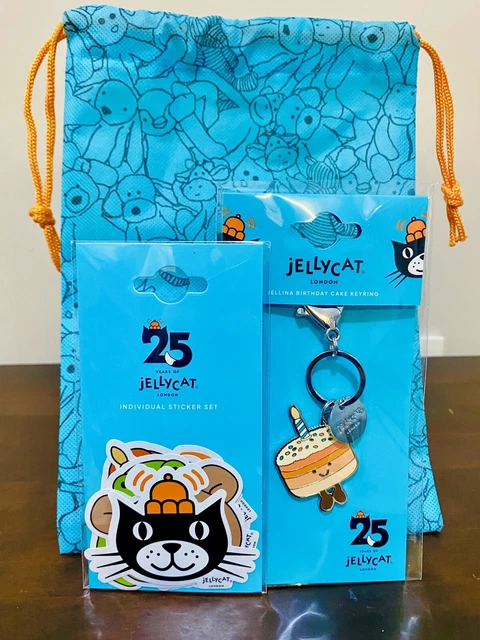 JELLYCAT JELLINA 25TH Anniversary keyring & Stickers Bundle with ...