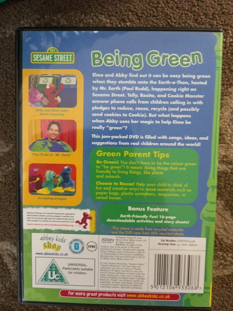 SESAME STREET BEING Green Dvd Elmo Goes Green To Help Earth Kids £6.99 ...