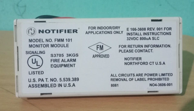 NOTIFIER FMM-101 ADDRESSABLE MONITOR MODULE fmm 101 £54.17 - PicClick UK