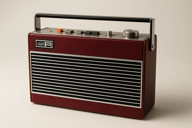 VINTAGE ROBERTS R727 AM/FM/SW 5-Band Transistor Radio Red Leather ...