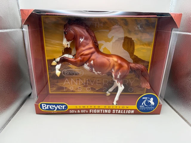 BREYER # 1825 70th Anniversary red chestnut pinto Fighting Stallion ...