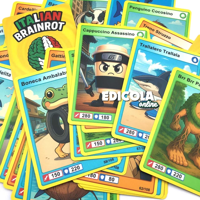 MANCOLISTA CARTE DA Gioco Italian Brainrot Brain rot Card Cards TCG ...
