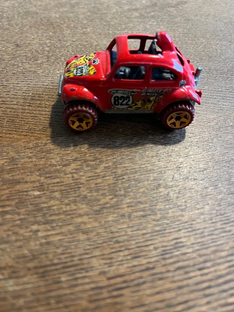 HOT WHEELS VW Baja Bug Jungle Rally Used toy car red bug 1/64 scale ...
