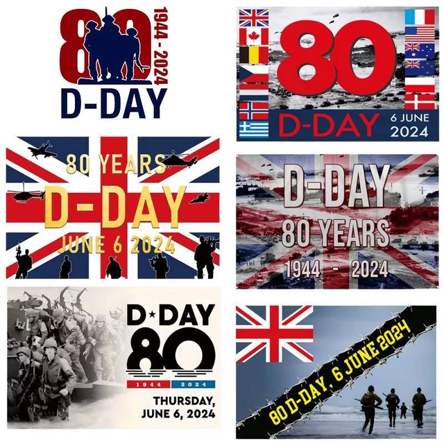 UK 80 YEARS D-Day Landings 6th June 1944-2024 (a) Commemorative Flag ...