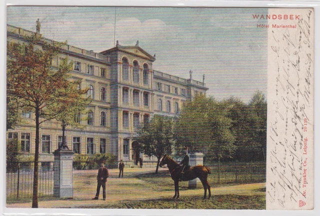 901234 AK WANDSBEK - Partie vor dem Hotel Marienthal 1903 EUR 9,99 ...