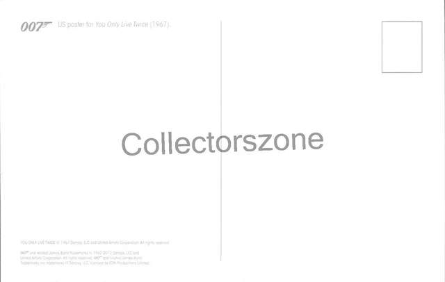 FILM POSTCARD JAMES Bond 007 You Only Live Twice Us Film Poster ...