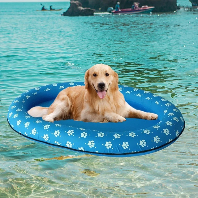 PVC PIPE INFLATABLE Dog Pool Float Boat Folding Pet Swimming Pool Raft ...