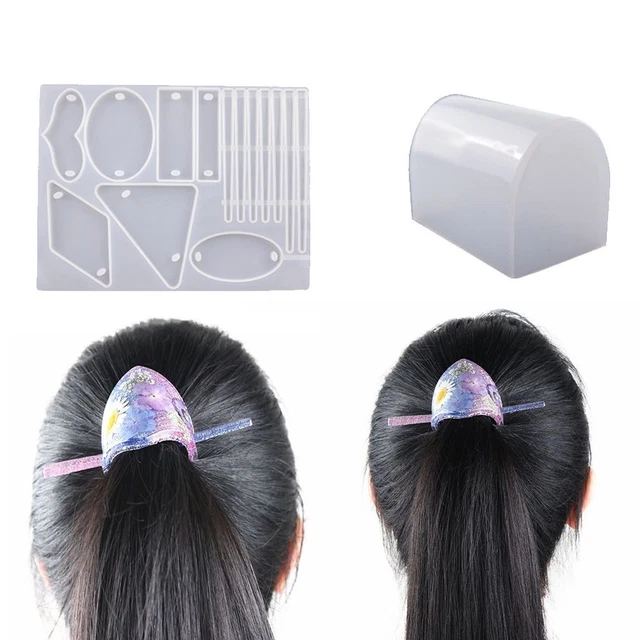 DIY UV CRYSTAL Epoxy Grasping Clip Epoxy Resin Mold Hairpin Silicone ...