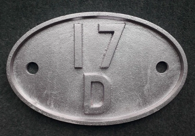 CAST SHED PLATE Aluminium Replica 17D Rowsley 1950-58 Railway ...
