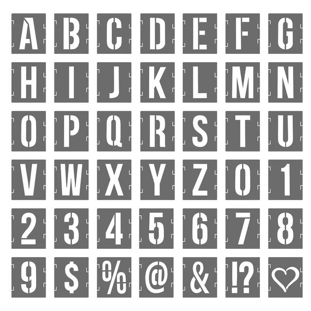 5 INCH PLASTIC Large Letter and Number Stencils, 42 Pcs Painting ...