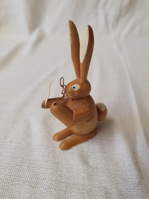 HASE, OSTERHASE, HOLZFIGUR, mit Brille und Noten, Deko Ostern, Erzgebirge EUR 8,00 - PicClick DE