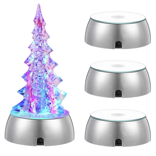 8 PCS LED Display Bases for Crystals Glass Art Colorful Light Display ...