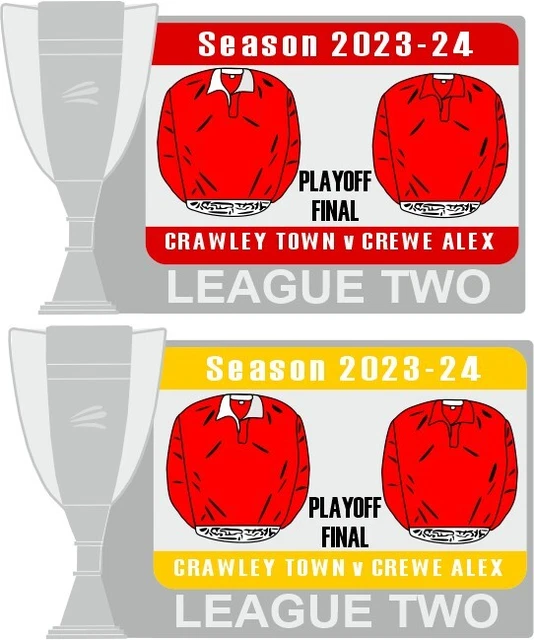 CRAWLEY V CREWE Alex League Two Playoff Final Matchday Pin Badge 2023 ...