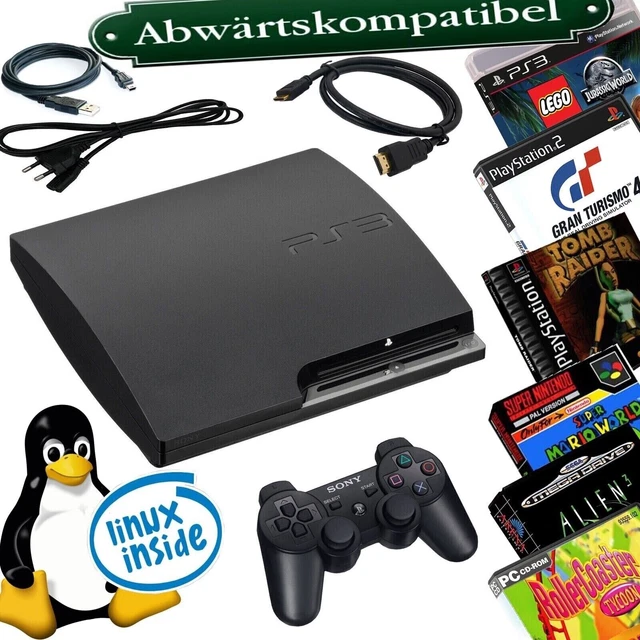 SONY PLAYSTATION 3 Slim 120GB-1TB Abwärtskompatibel: PS1/PS2/PS3/SEGA ...