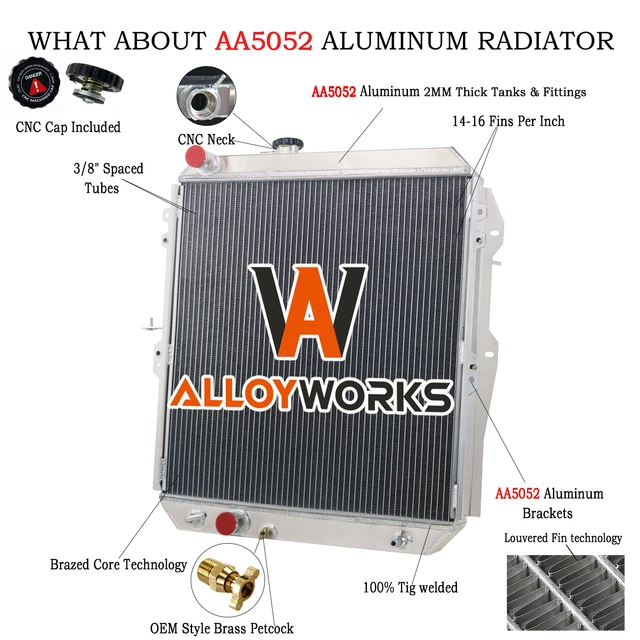 4 ROW RADIATOR FOR TOYOTA HILUX KZN165R SR 3.0/VZN167 V6 3.4L DIESEL 97 ...