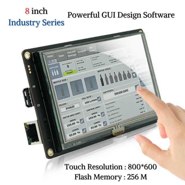 8 INCH HMI-DISPLAY,TFT resistieve Touchscreen UART for Arduino Mega ...