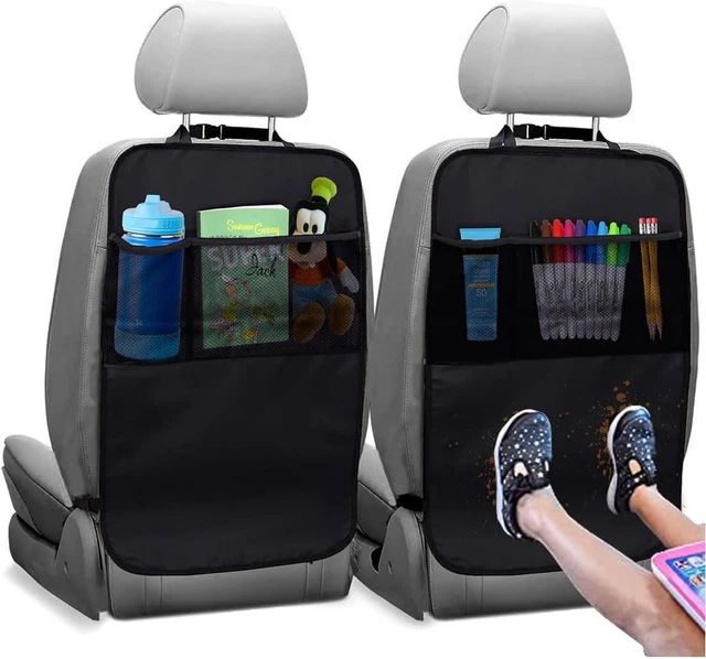 2PACK WATERPROOF BACK Seat Cover for Kids, Durable Kick Mats with 3 ...
