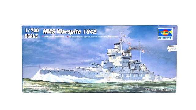 TRUMPETER 1/700 - 05795 - Hms Warspite 1942 Boat Model Kit - Complete ...