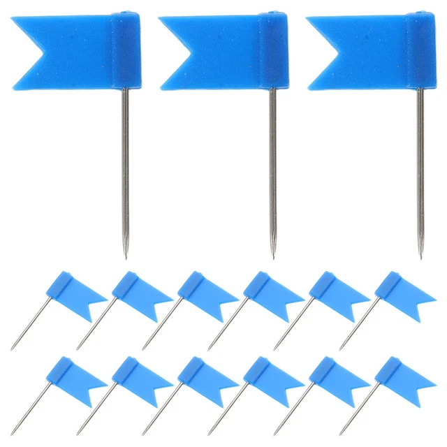 60 PCS FLAG Shape Positioning Pin Map Tacks Push Pins Bulletin Board ...