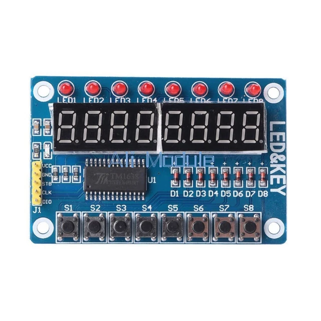 8-BIT LED 8-BIT Digital Tube 8 KeyS TM1638 Display module for AVR ...