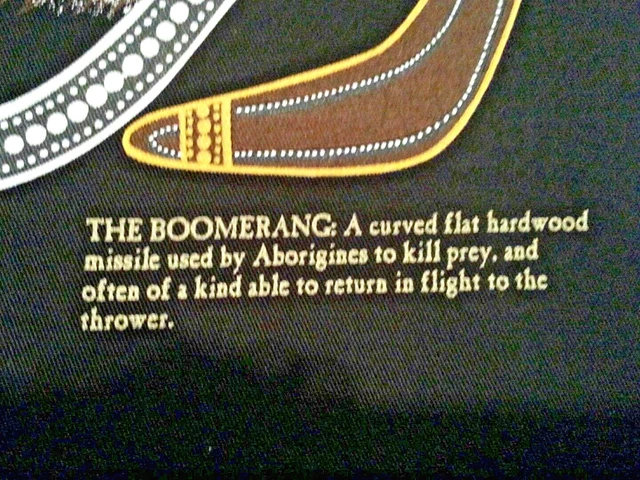 AUSTRALIAN ABORIGINAL ART "The Boomerang" Textile Cloth Frameable Lewis ...