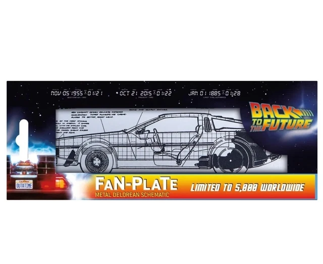 BTTF BACK TO the Future Delorean Schematic Fan-Plate Limited Edition £8 ...