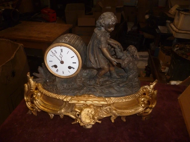 PENDULE EN REGULE et regule dorer EUR 50,00 - PicClick FR