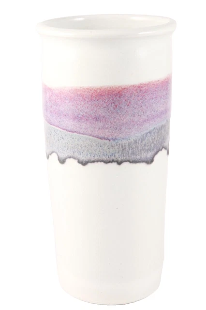 SIGNED BRUNING STUDIO Pottery Vase Thrown Cylinder PNW Seattle Pastels ...