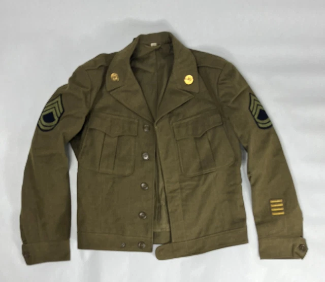 WW2 US ARMY Air Force USAAF Wool Dress Uniform IKE Technical Sergeant ...