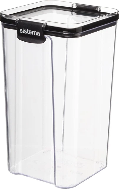 SISTEMA ULTRA TRITAN Airtight Pantry Storage Container 1.3 Litre Square ...
