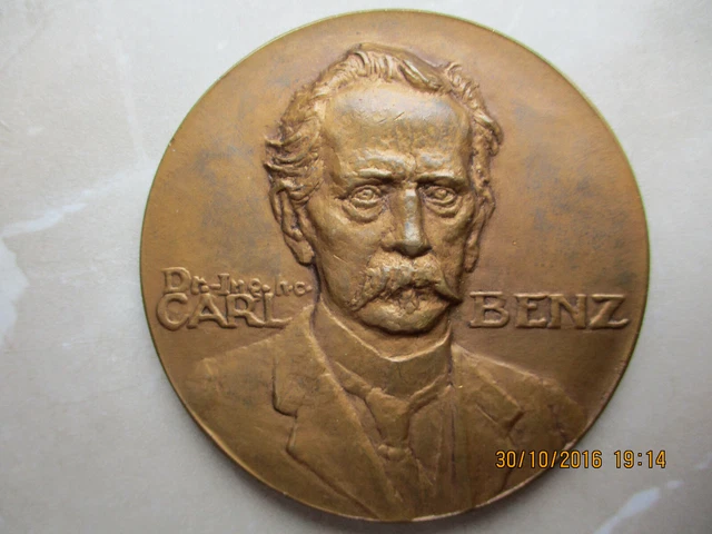 BRONZEMEDAILLE CARL BENZ, Erfinder des Automobils aus Mannheim EUR 56 ...