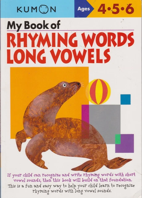 MY BOOK RHYMING Words Long Vowels - Kumon - Acceptable - Paperback £4. ...