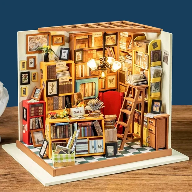 ROLIFE SAM’S STUDY Library DIY Miniature House Kit 3D Puzzle DG102 £31. ...