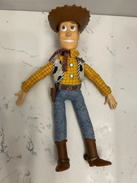 TALKING WOODY DOLL With Hat Disney Toy Story Vintage Plush Push Button ...