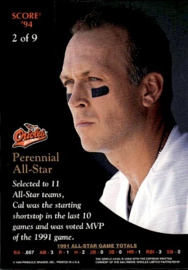 1994 SCORE BURGER King Cal Ripken Jr. #2 Cal Ripken Jr. Gold $28.43 ...