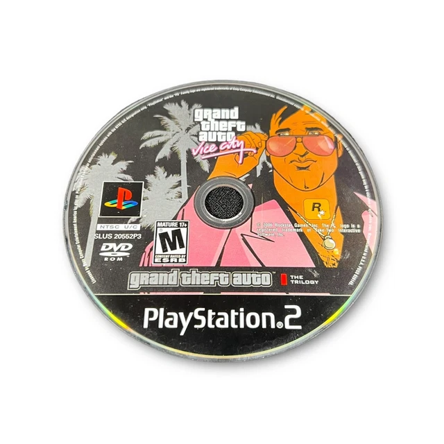 GRAND THEFT AUTO Vice City Sony PlayStation 2 PS2 2002 disque ...