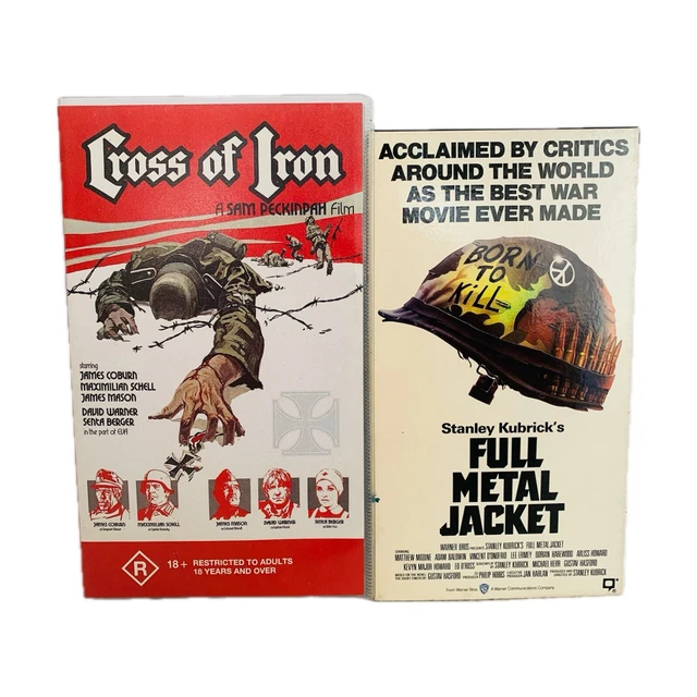 2X WAR MOVIE VHS Cassette Tapes, Full Metal Jacket & Cross Of Iron, VGC ...