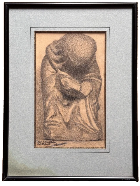 ANTIQUE DRAWING PORTRAIT Study Figure Henri Rachou Toulouse Lautrec ...