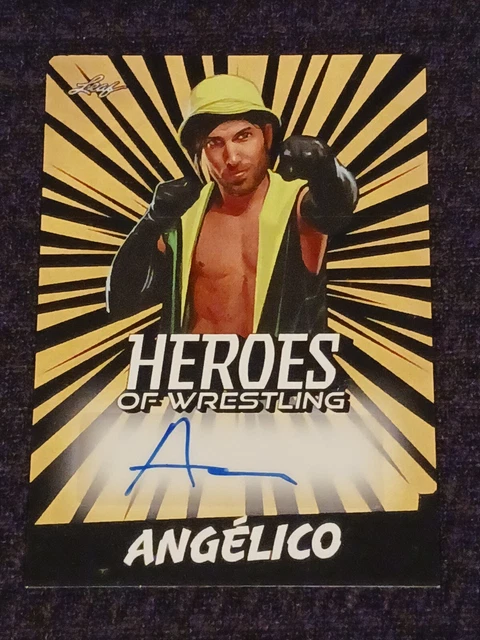 2023 LEAF HEROES Of Wrestling ANGELICO Jaune Auto SP Parallel AEW #BA ...