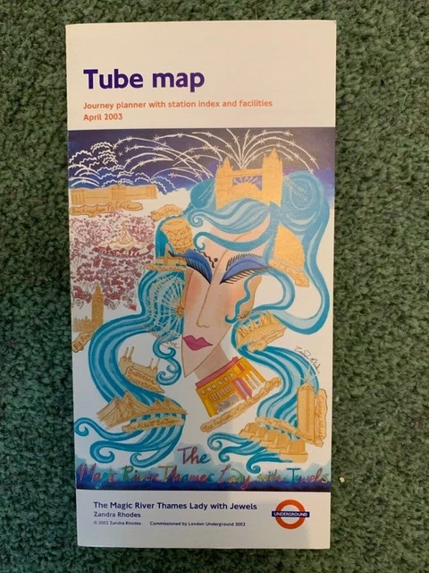 LONDON UNDERGROUND TUBE Map Apr 2003 Magic River Thames Lady With ...