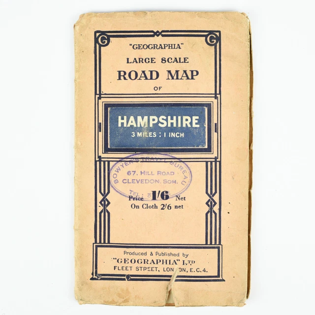 GEOGRAPHIA LARGE SCALE ROAD MAP OF Hampshire 3 MILES= 1 INCH £7.99 ...