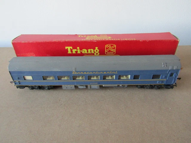 TRIANG R.447 Coach Transcontinental Diner Blue & Yellow with Seats OO ...