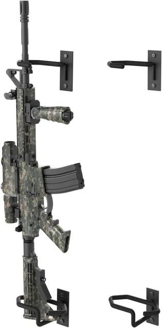 RIFLE GUN RACK Wall Mount Metal Shotgun Rack Indoor Adjustable Storage ...