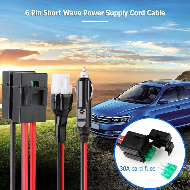 1.5M 30A FUSE 6 Pin Power Supply Cable for Yaesu FT-857D/897D ICOM IC ...