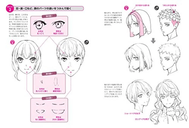 HOW TO DRAW Manga Anime Differentiating the faces of men and women ...