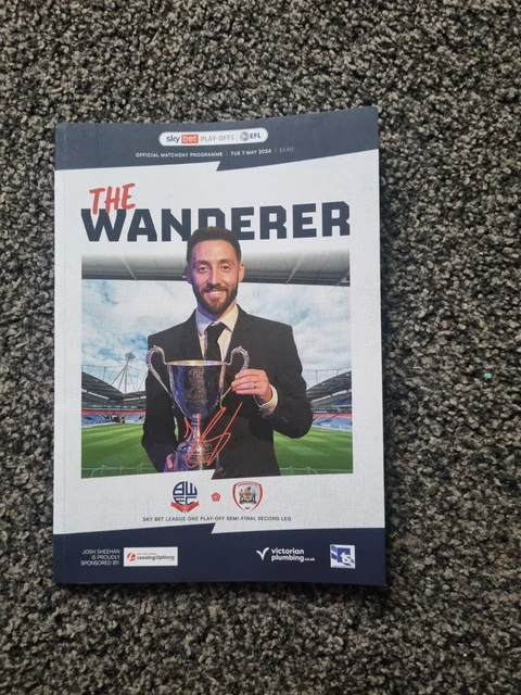 BOLTON WANDERERS FOOTBALL Programmes 23/24 Bolton Vs Barnsley Play Off ...