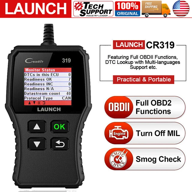 LAUNCH OBD2 SCANNER CR319 OBD Check Engine Fault Code Reader Car ...