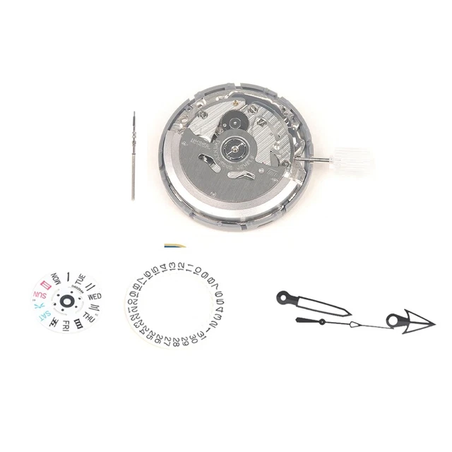NH36/NH36A MOVEMENT WITH Steel Stem+Week Dial+Calendar Dial+Needle ...