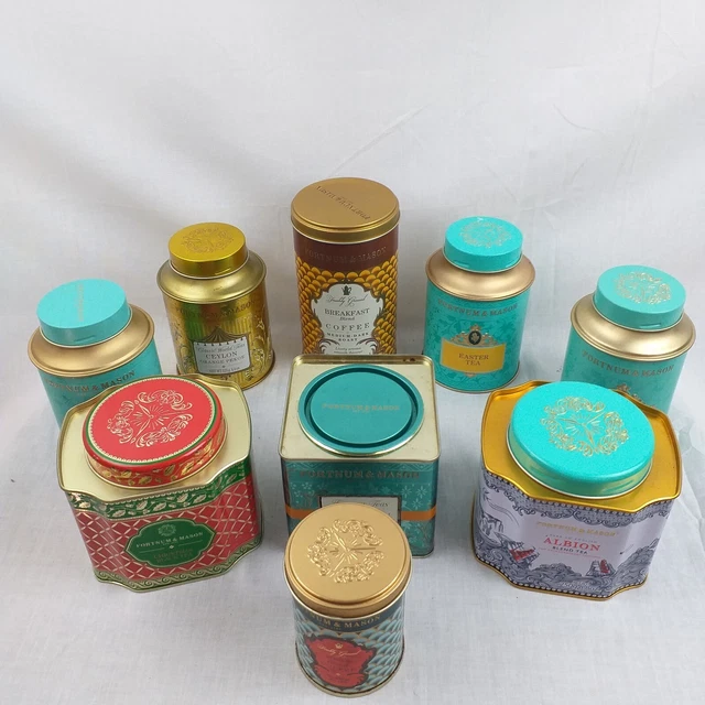 FORTNUM AND MASON EMPTY TEA & COFFEE TINS Job lot of 9 Tins (H25) £13. ...